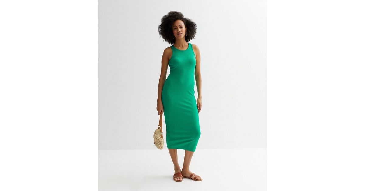 Tall Green Racer Back Midi Dress | New Look