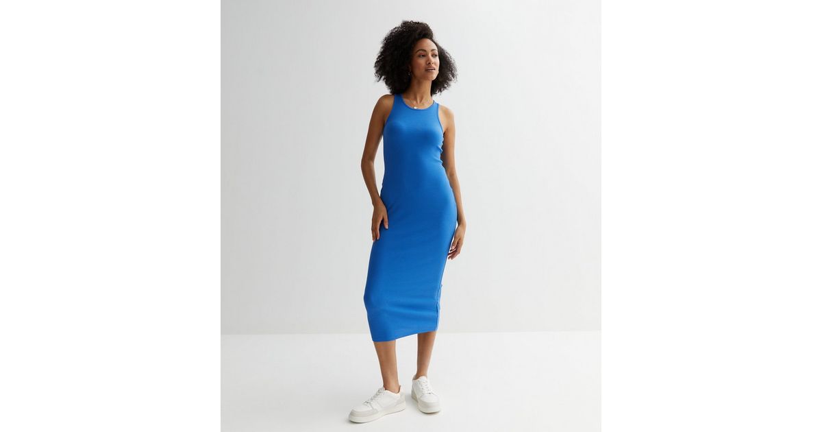 Tall Blue Racer Back Midi Dress | New Look