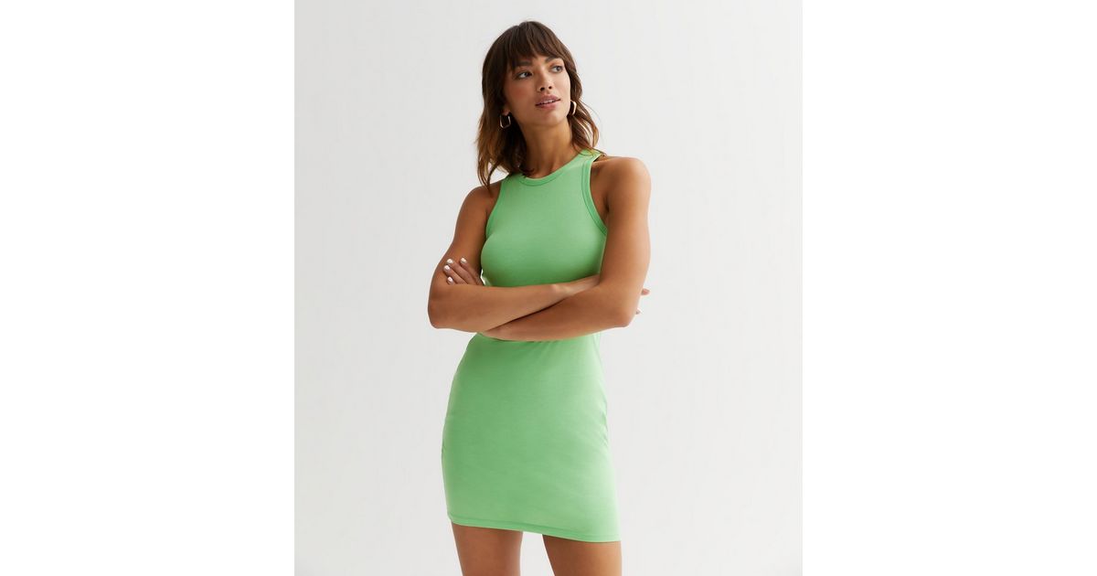 Green Racer Back Mini Dress | New Look