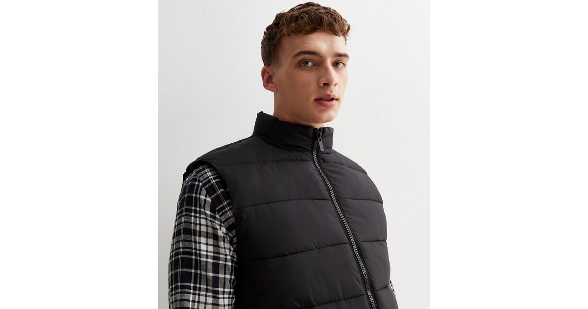 Black Padded Gilet | New Look
