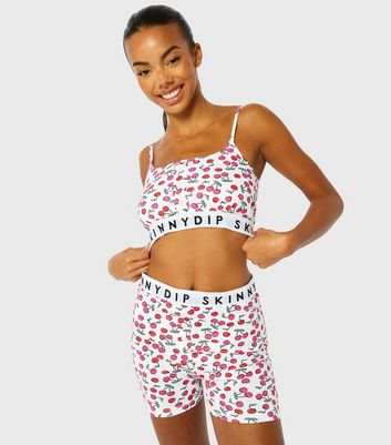 Skinnydip White Short Pyjama Set with Cherry Print | New Look