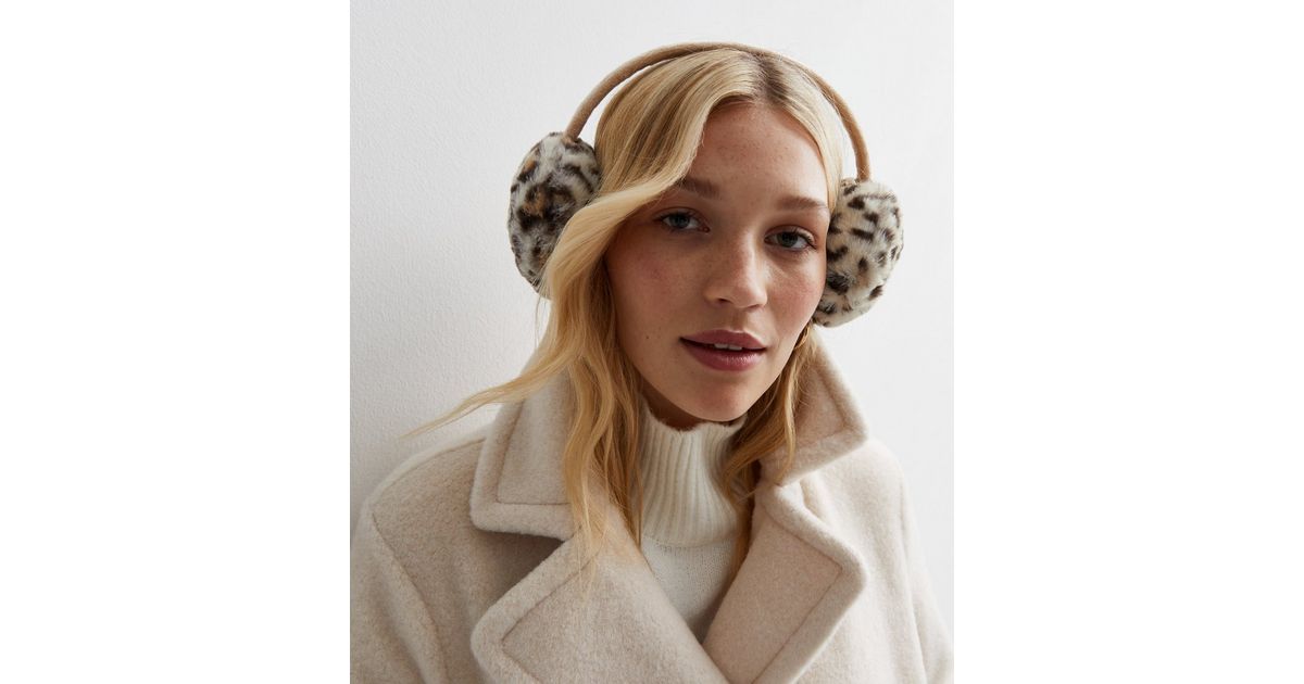 Brown Leopard Print Faux Fur Ear Muffs | New Look