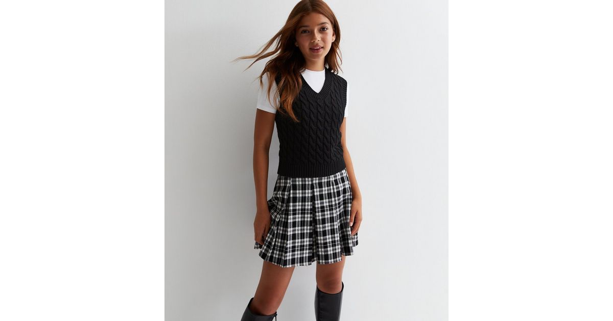 Girls Black Cable Knit Vest | New Look