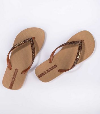 Ipanema Tan Leopard Print Flip Flops | New Look