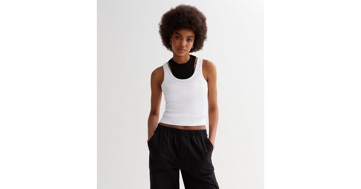 White Jersey 2-in-1 Vest | New Look