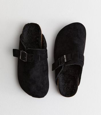 Truffle Black Suedette Mules | New Look