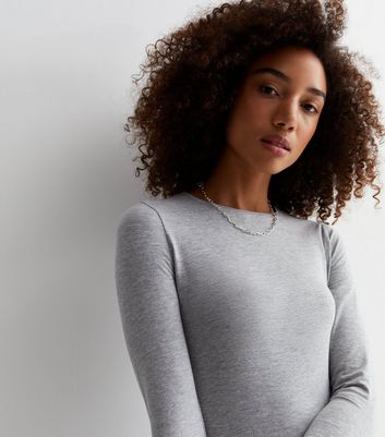 Grey Crew Neck Long Sleeve Top | New Look