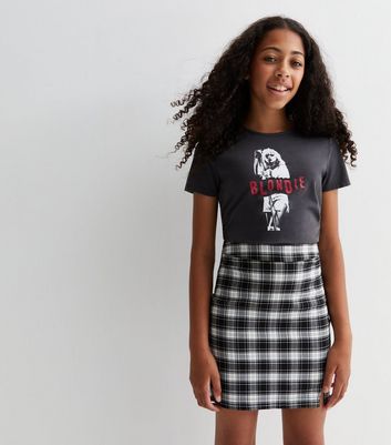 Girls Black Check Mini Tube Skirt | New Look