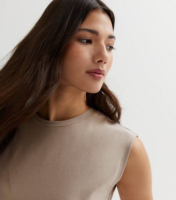 Mink Sleeveless Crop Top | New Look