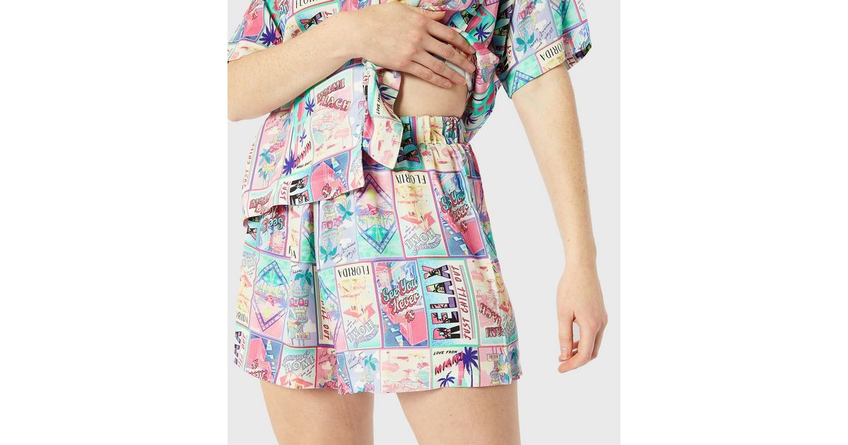 Skinnydip Multicoloured Postcard Shorts | New Look