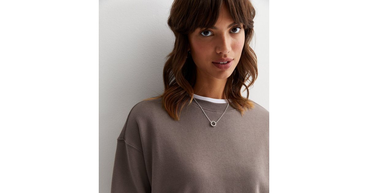 Mink Jersey Crew Neck Sweatshirt | New Look