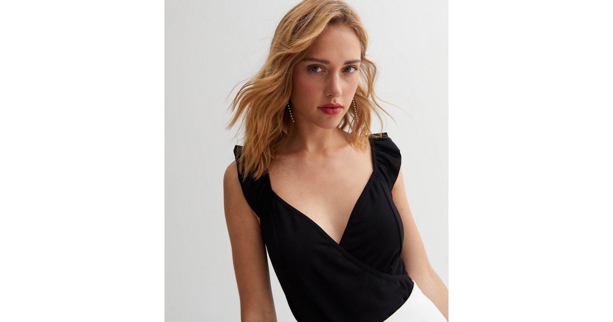 Black Ruffle Sleeve Bodysuit | New Look
