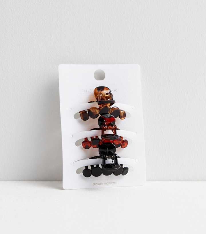 3 Pack Tortoiseshell Mini Hair Claw Clips | New Look