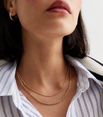 Gold Layered Rope Chain Necklace | New Look