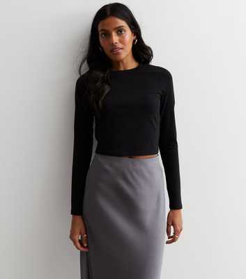 Crop Tops | White & Black Long Sleeve Crop Tops | New Look