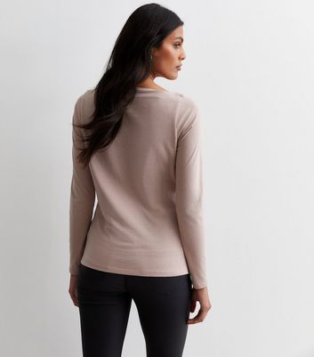 Mink Jersey Slash Neck Top | New Look