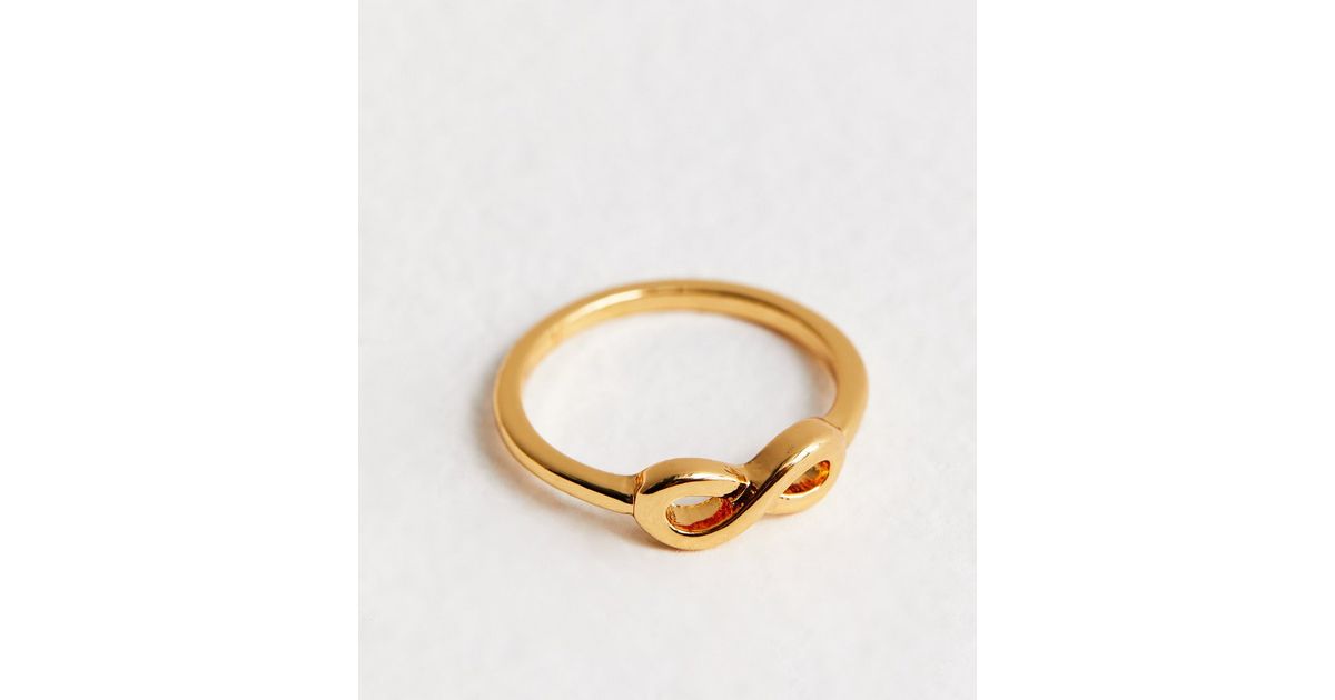 18ct Gold Plated Infinity Ring | New Look