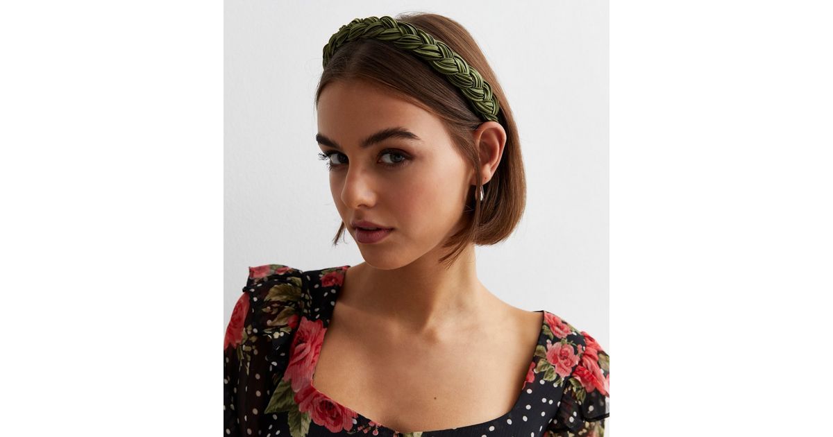 Olive Plissé Plaited Headband | New Look