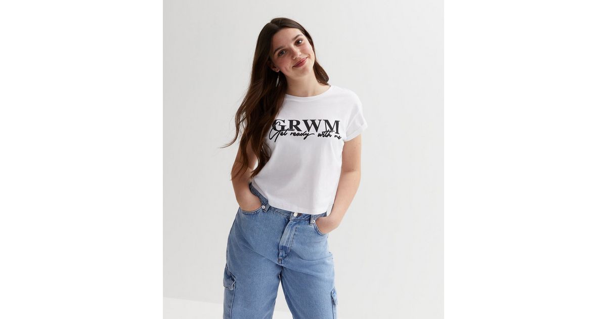 Girls White GRWM Logo T-Shirt | New Look