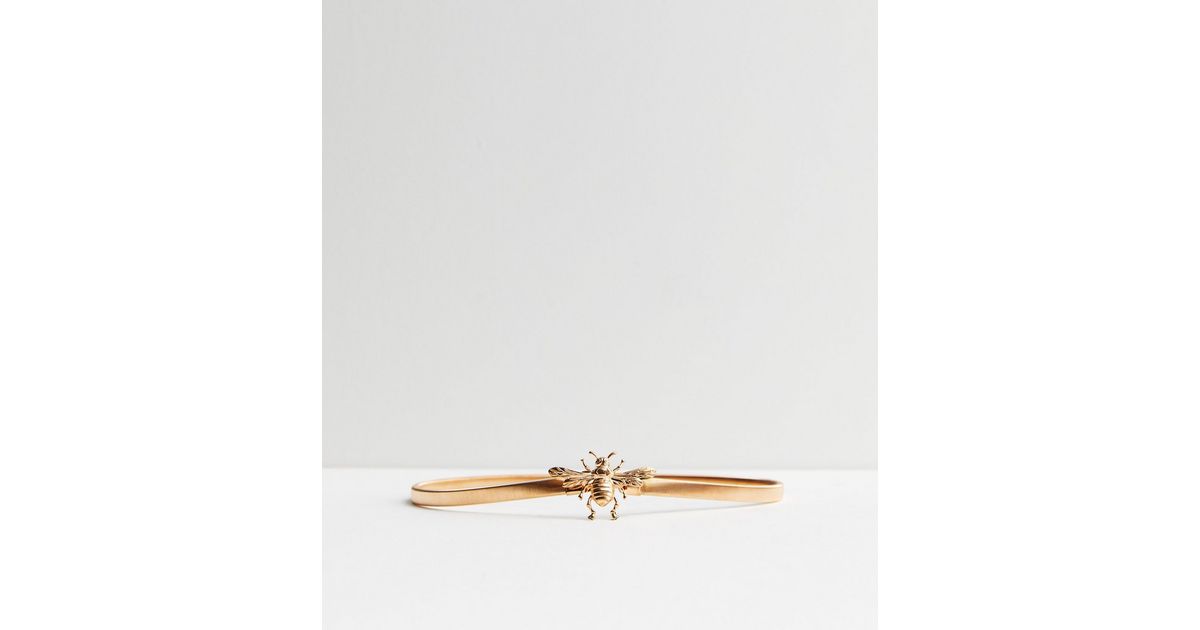 Gold Slinky Bumble Bee Belt | New Look