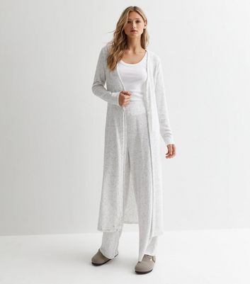 Cream Ribbed Longline Cardigan | New Look