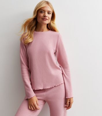 Mid Pink Ribbed Long Sleeve Top | New Look