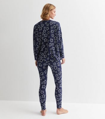 Maternity Navy Soft Touch Legging Pyjama Set with Fairisle Print | New Look