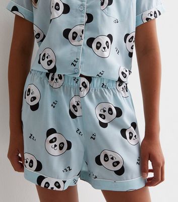 Girls Blue Short Pyjamas with Panda Print | New Look
