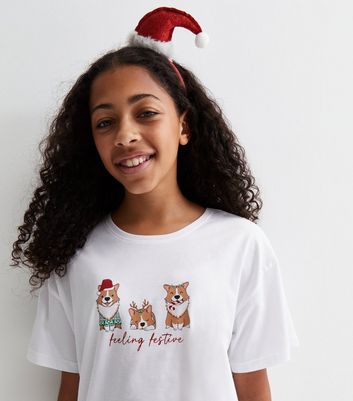 Girls White Cotton Short Pyjama Set with Corgi Print | New Look