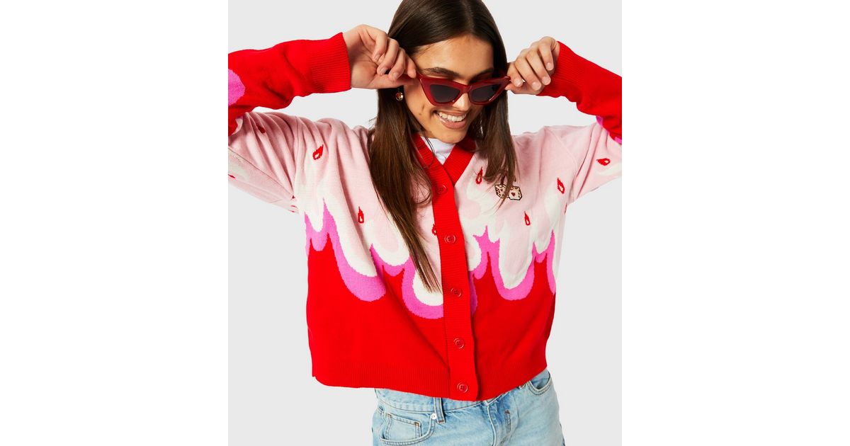 Skinnydip Pink Cherry Cardigan | New Look