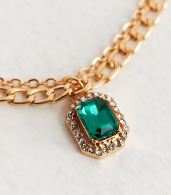 Gold Layered Gem Chain Bracelet | New Look