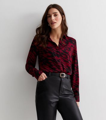 Red Mark Making Long Sleeve Shirt | New Look