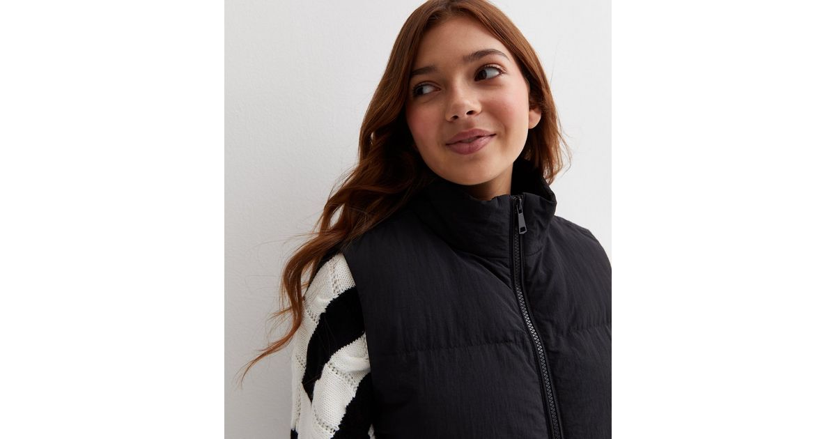 Girls Black Puffer Gilet | New Look