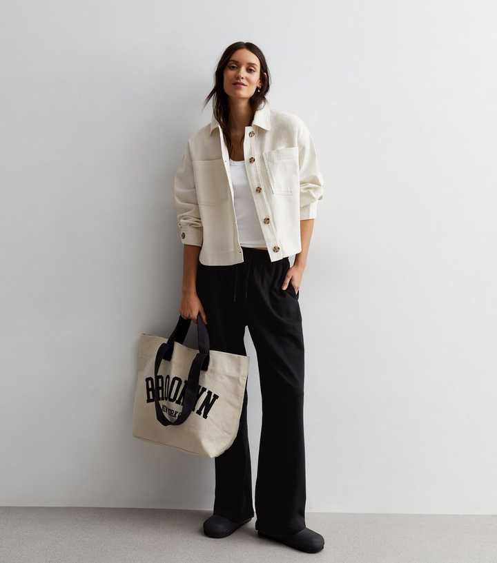 Stone Cotton Pocket Front Crop Shacket | New Look