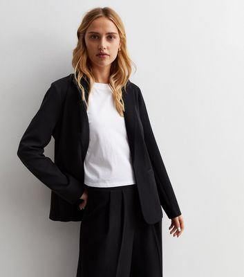 Black Long Sleeve Relaxed Fit Blazer | New Look