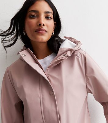 Mid Pink Hooded Rain Anorak | New Look