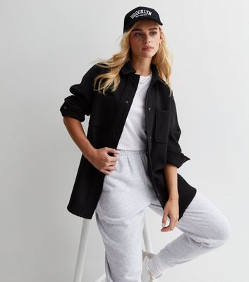 Petite Black Pocket Front Shacket | New Look