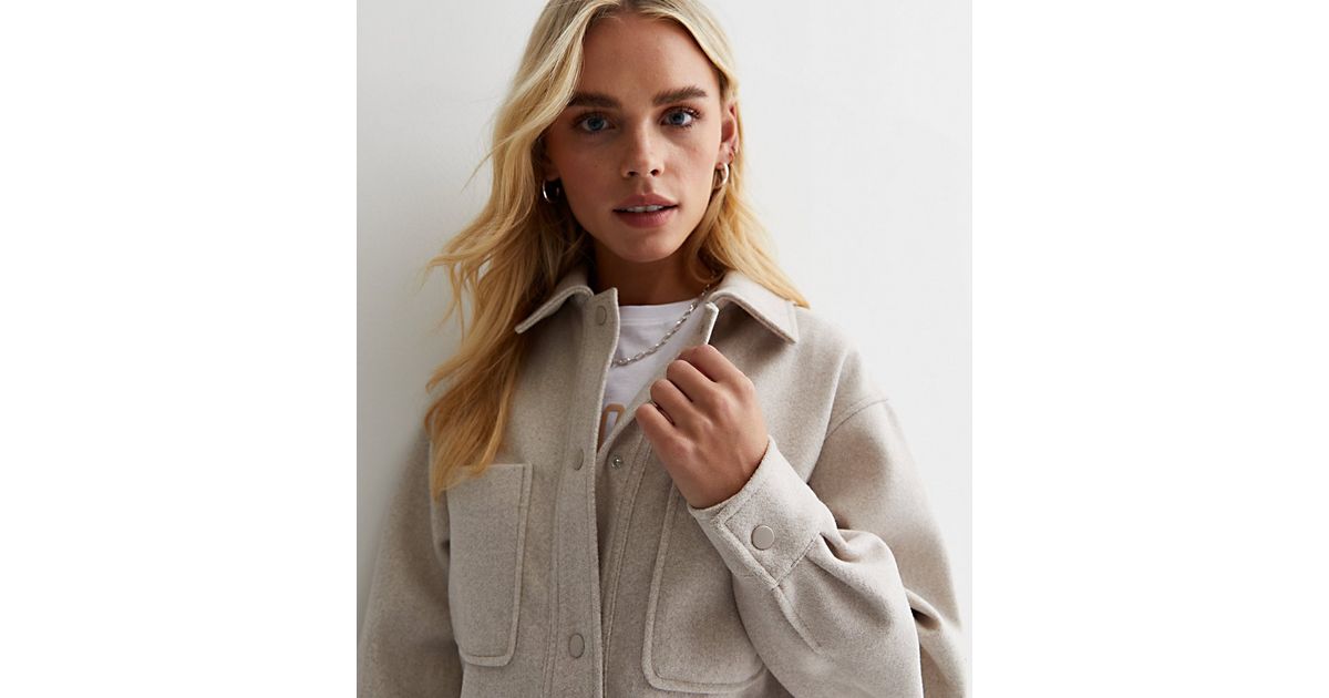 Petite Stone Pocket Front Shacket | New Look