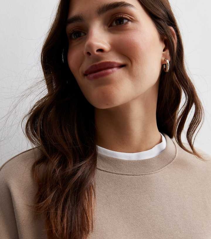 Camel Jersey Crew Neck Sweatshirt | New Look