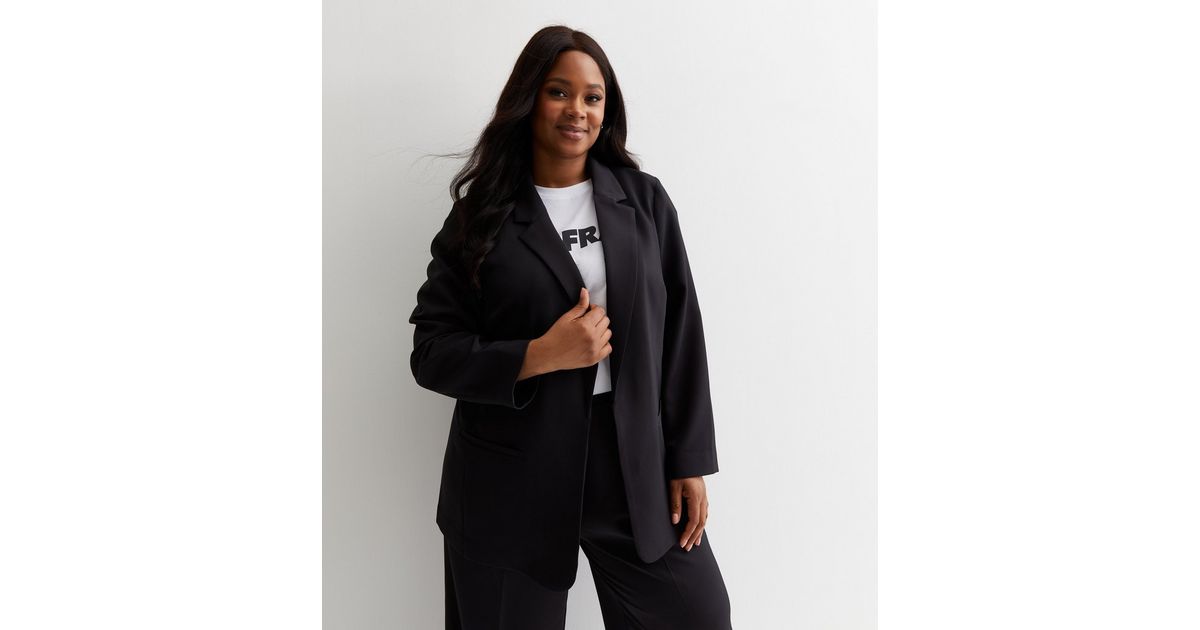 Curves Black Tailored Blazer | New Look