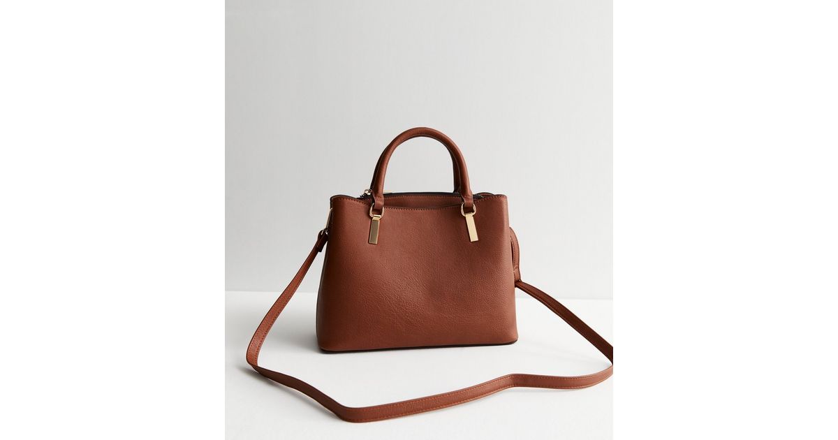 Tan Leather-Look Shoulder Bag | New Look