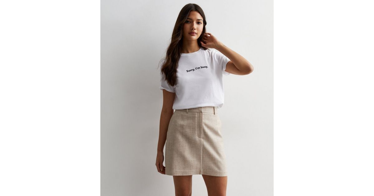 Stone Textured High Waist Mini Skirt | New Look