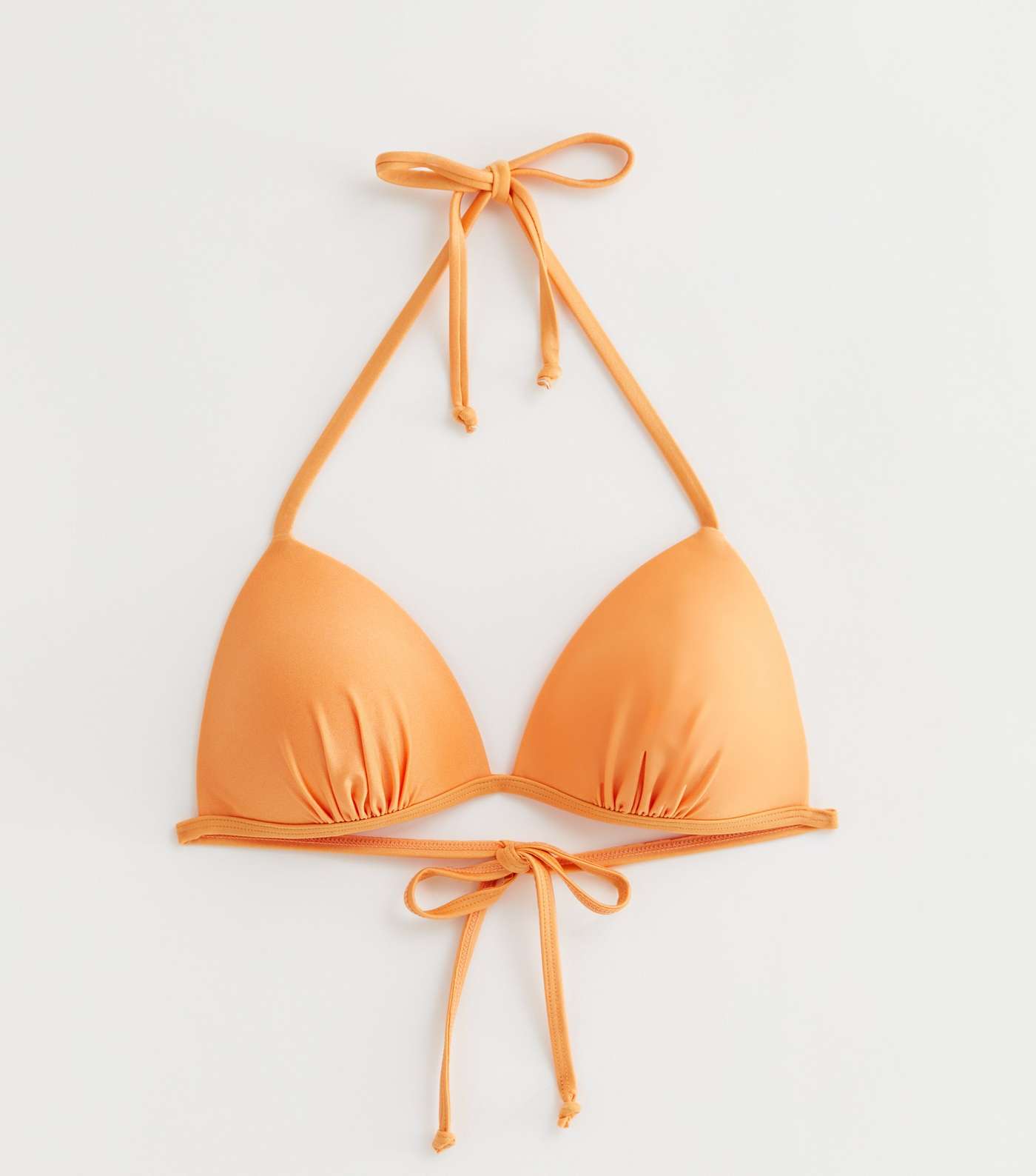 Bright Orange Moulded Triangle Bikini Top New Look