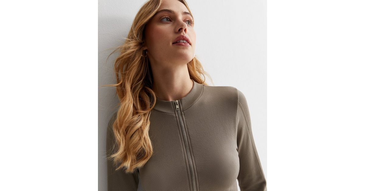 Pink Vanilla Active Rib Double Zip Top | New Look