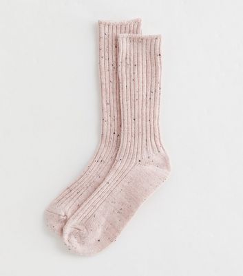 Pink Ribbed Lounge Socks | New Look
