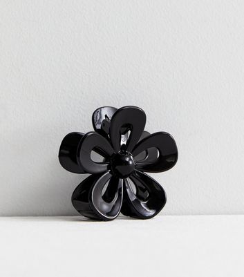 Black flower hair clip store