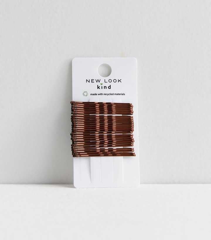 30 Pack Brown Hair Grips | New Look