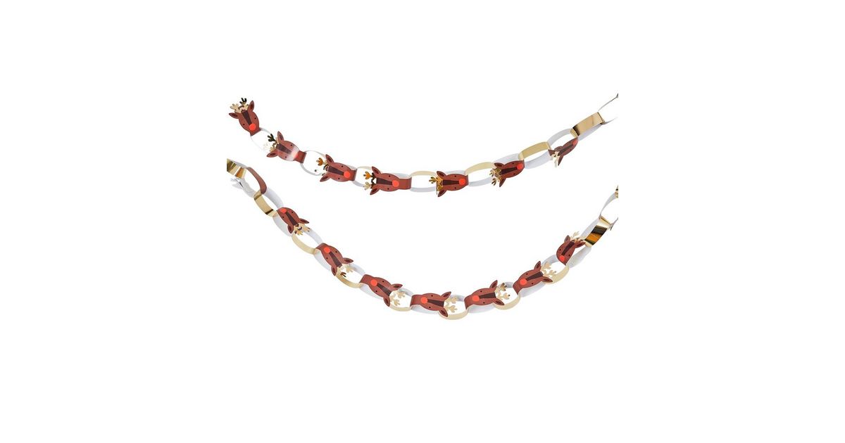 Hootyballoo Rust Reindeer Paper Chain | New Look