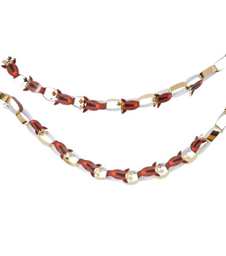 Hootyballoo Rust Reindeer Paper Chain | New Look