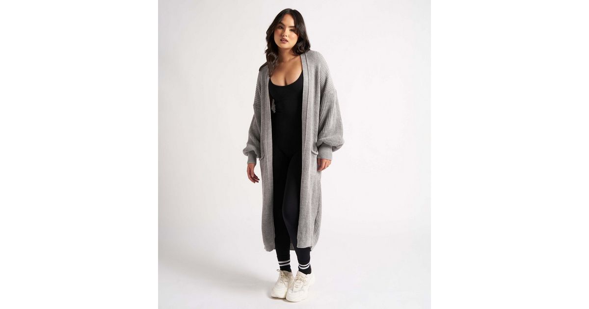 Urban Bliss Grey Chunky Knit Long Oversized Cardigan | New Look